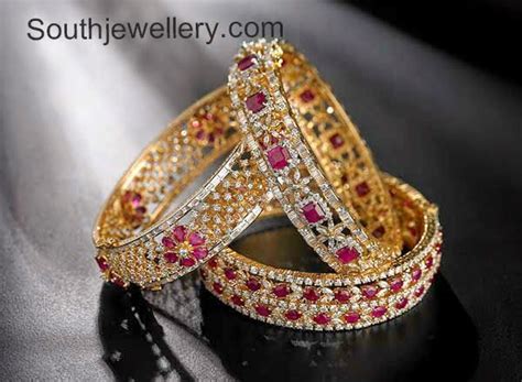 Diamond Ruby Bangles Set ~ Latest Jewellery Designs Ruby Bangles