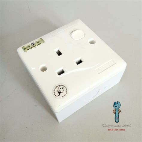 【1 Set Socket Nut Box】13a Single Electric Switch Wall Socket And 3x3 Single Nut Box Shopee Malaysia