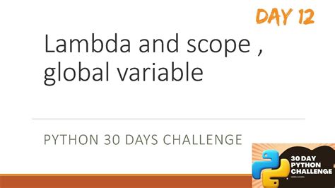 Today I Did Lambda And Scope Variables In Python Youtube