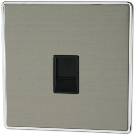 G And H Electrical Lss61b Lexus Brushed Steel 1 Gang Rj45 Socket