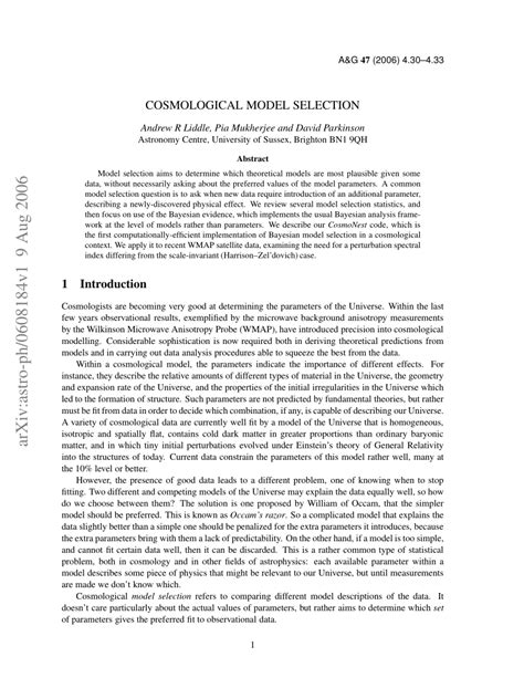 Pdf Cosmological Model Selection