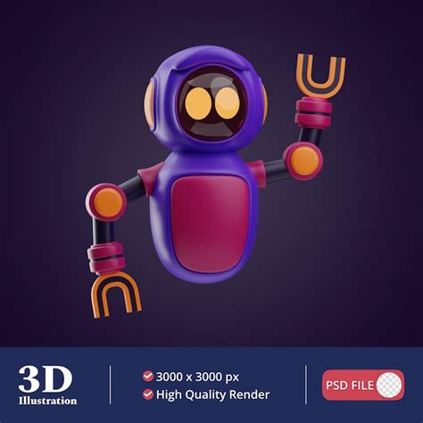 Premium Psd Artificial Intelligence Robot Illustration 3d