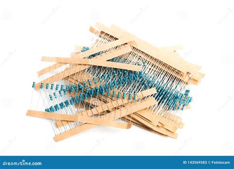 Electronic Components Resistors On Paper Tape Isolated On White