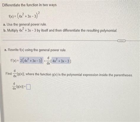 Solved Differentiate The Function In Two Ways