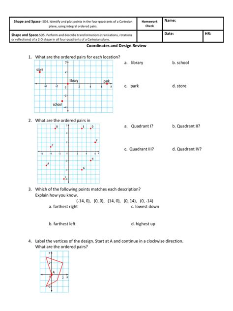 Ws Coordinates And Design Review Pdf Cartesian Coordinate System Polygon