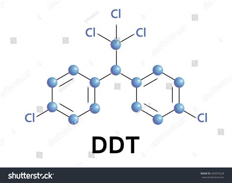 Ddt Dichlorodiphenyltrichloroethane Molecule Structure Medical Vector