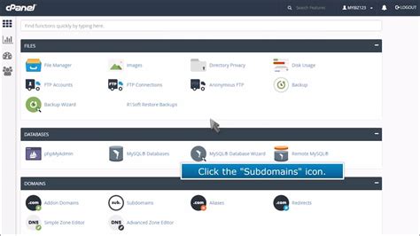 Cpanel Sub Domain How To Create A Sub Domain In Cpanel Youtube