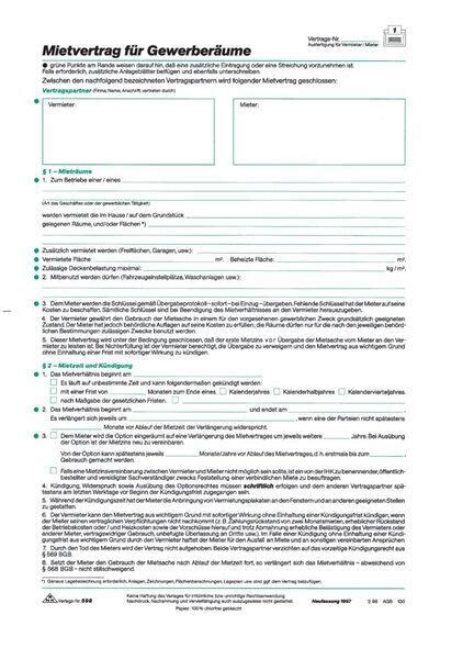 Gewerberaum Mietvertrag A4 Je 5blatt Friesennetz