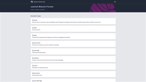 Sophora Schema Docs Subshell
