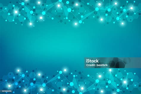 추상적인 기하학적 텍스처 분자 구조와 신경 네트워크 분자 Dna와 유전 연구 총 배경입니다 의료 과학 및 기술 설계를 위한 벡터 일러스트 0명에 대한 스톡 벡터 아트 및