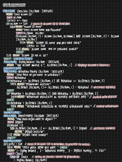 Computer Science Pseudocode Answers Pdf