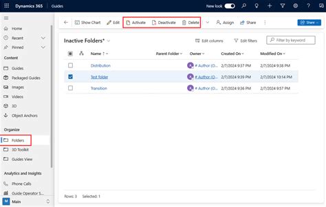 dynamics 365 guides에서 폴더를 만들어 가이드와 자산 정리 dynamics 365 mixed reality