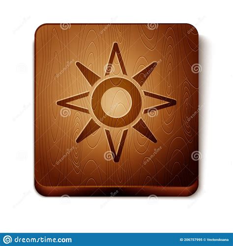 Brown Wind Rose Icon Isolated On White Background Compass Icon For