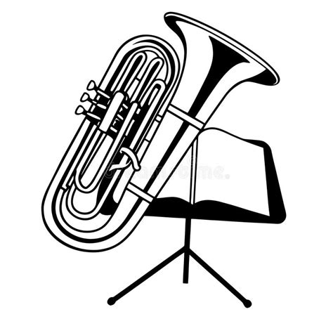 Tuba Clipart Black And White Bass Tuba Brass Instrument Black And