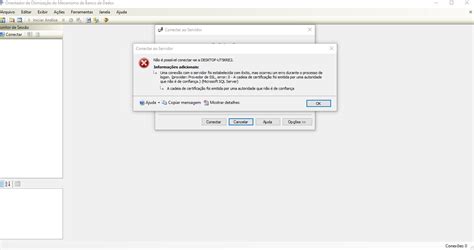 Sql Erro Ao Conectar Ao Servidor Linguagem Sql Fórum Da Comunidade