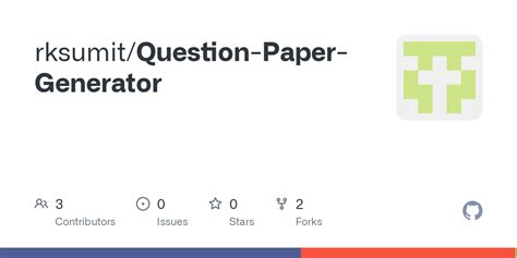 GitHub Rksumit Question Paper Generator