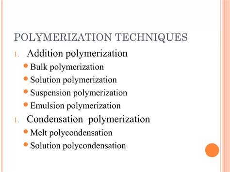 Solution Polymerization Technique Ppt Chemistry Science
