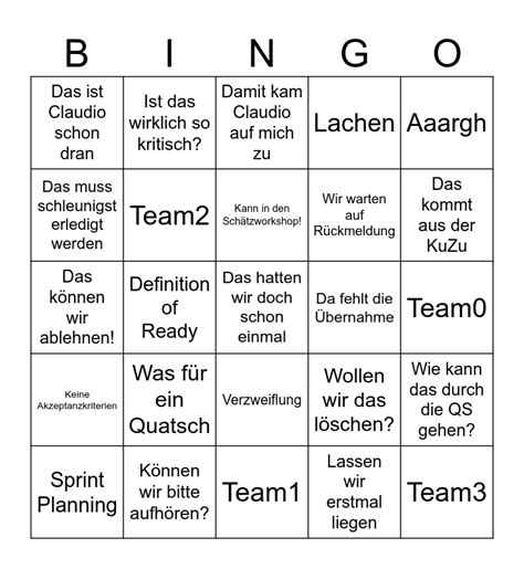 Agile Bingo Card