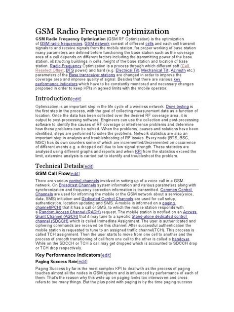 Gsm Radio Frequency Optimization Pdf Networks Radio Technology