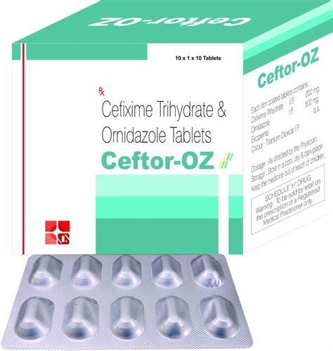 Cefixime Trihydrate And Ornidazole Tablets Packaging Size 10 X 1 X 10 Tablets At ₹ 3000 Box In