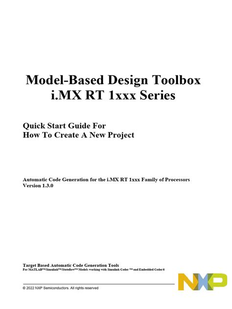 Model Based Design Toolbox Imxrt Series New Project Quick Guide Pdf