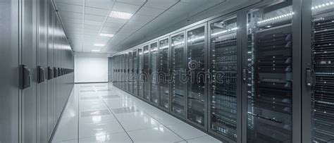 Data Center Reliability Meticulously Arranged Servers In A Modern Data Center For Optimal