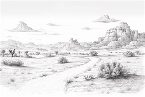 How To Draw A Desert Landscape Yonderoo