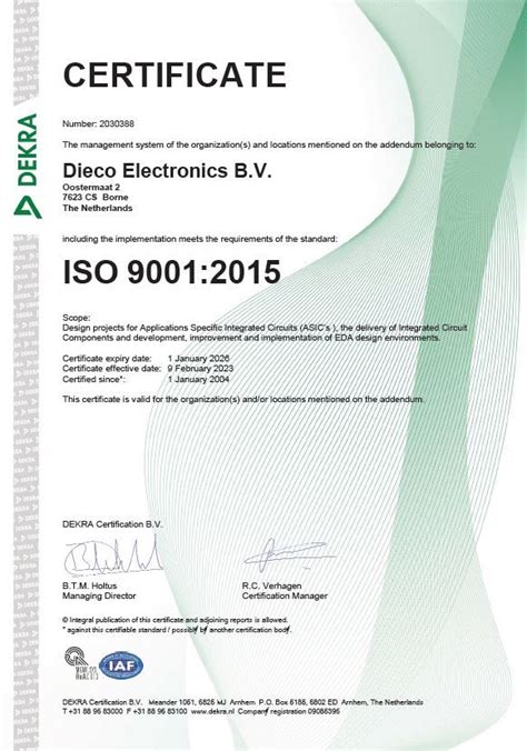 Iso 9001 2015 Certificate Dizain Sync