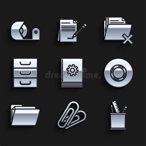 Set User Manual Paper Clip Pencil Case Stationery Scotch Document