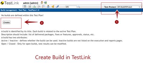 create a new build in testlink testingdocs