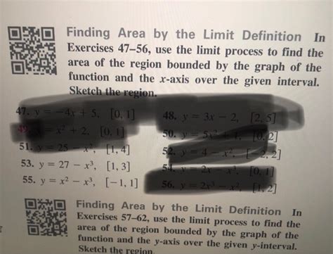 Solved Finding Area By The Limit Definition In Exercises Chegg Com