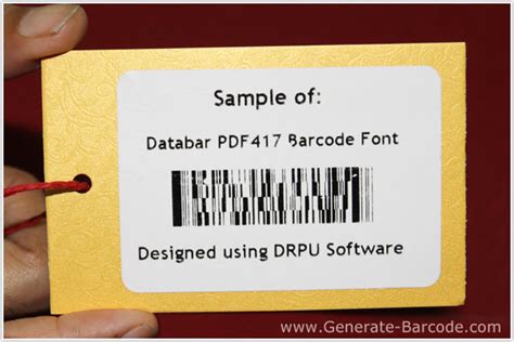generate and print databar pdf417 barcode font generate