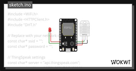 Esp32 Dht22 Thingspeak Copy Wokwi Esp32 Stm32 Arduino Simulator