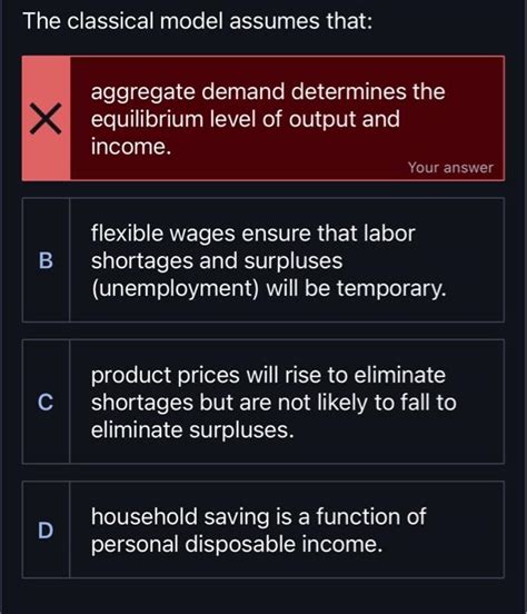 Solved The Classical Model Assumes That Aggregate Deman