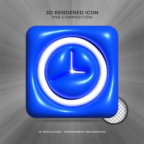 Premium Psd Circle Clock Icon Simple 3d Render Illustration Round