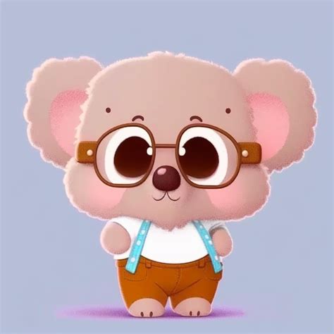 A Cartoon Koala Bear Wearing Glasses And A Shirt That Says Koala