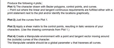 Produce The Following Plots Plot The Character Chegg