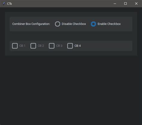 Disable And Enable Multiple Checkboxes Using Radiobutton TomSchimansky CustomTkinter