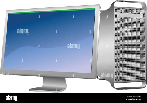 Flat Computer Monitor Display Vector Illustration Stock Vector Image