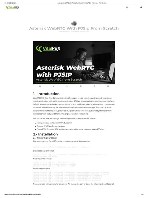 Asterisk Webrtc With Pjsip From Scratch Vitalpbx Advanced Pbx System Pdf Public Key