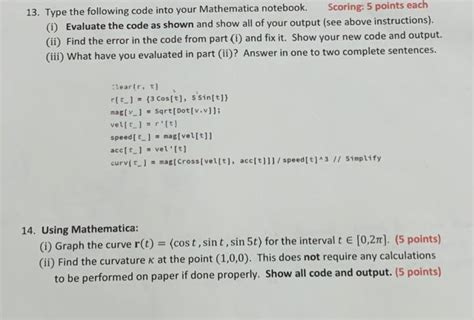 Solved 13 Type The Following Code Into Your Mathematica