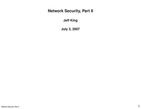 Network Security Part Ii Lecture Slides Cs 4235 Docsity