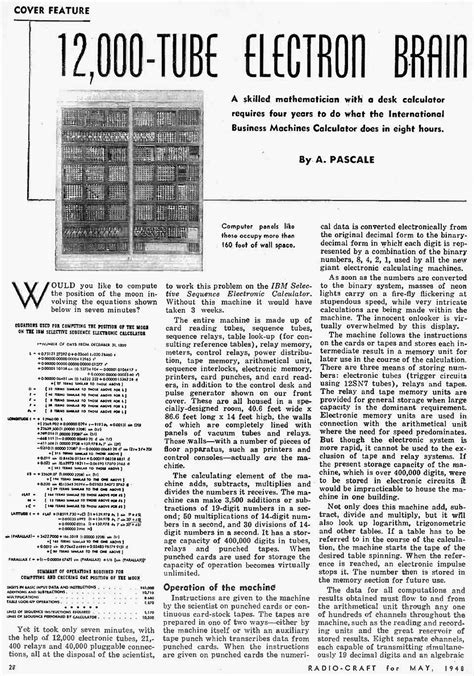 Selective Sequence Computer SPmodules IBM Armonk N Y Radiomuseum Org