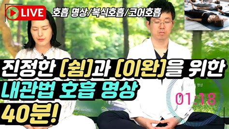 진정한 쉼과 이완 호흡 명상 40분 함께하기 명상하는의사 호흡명상실습 인터벌호흡명상법 코어호흡 복식호흡 호흡명상 호흡명상제대로 숨코부부