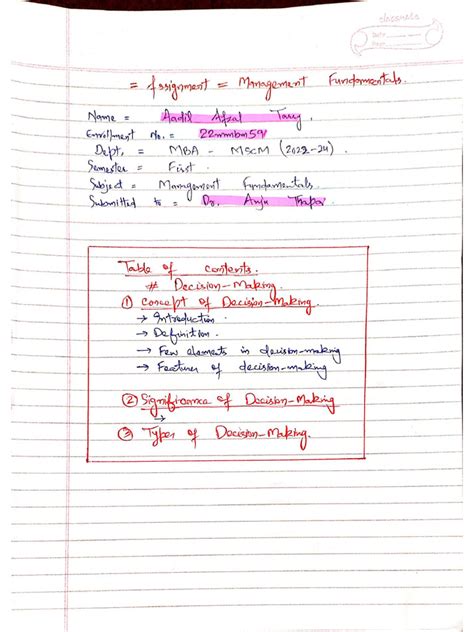 Decision Making Assignment Pdf