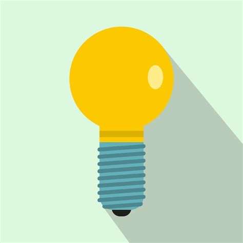연한 파란색 배경에 플랫 스타일의 전구 아이콘 프리미엄 벡터