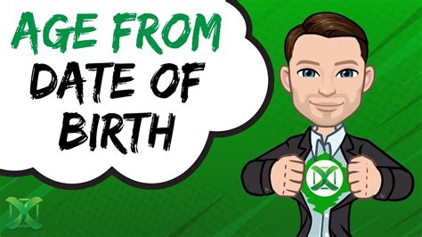 Calculate Age Based On Date Of Birth Excel Tips 59 Youtube