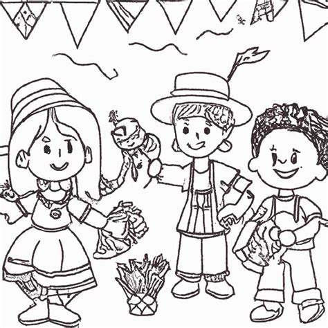 40 Desenhos De Festa De São João Para Imprimir E Colorirpintar
