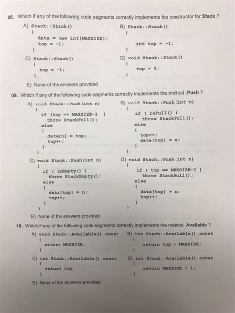 Solved Which If Any Of The Following Code Segments Correctly