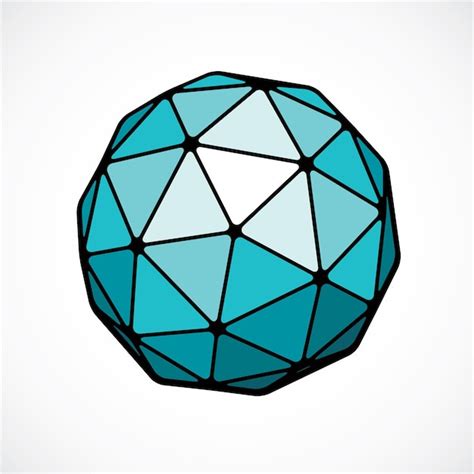 Premium Vector 3d Vector Digital Spherical Object Made Using Triangular Facets Low Poly Shape